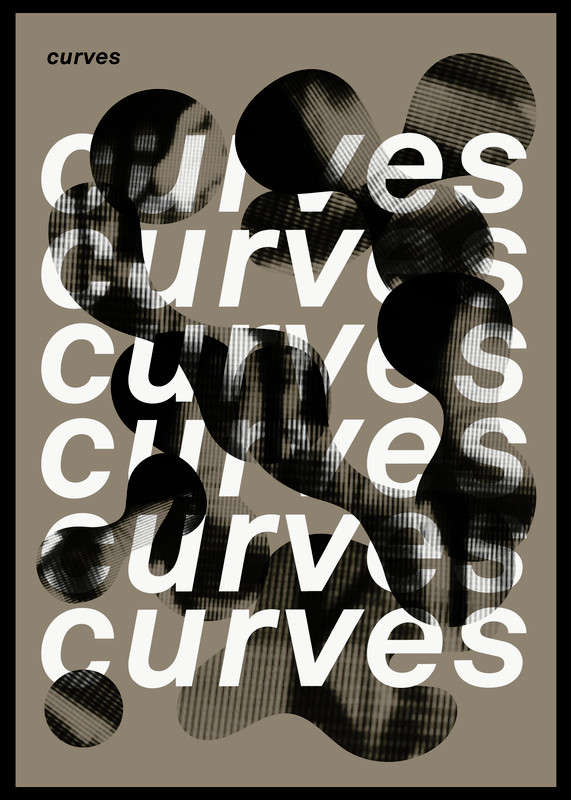 “curves”, 2018, by alina rybacka-gruszczyńska - typo/graphic posters
