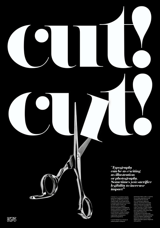 “Cut Cut - Herbert Typeface Posters”, 2019, by Studio K95, Italy - typo ...