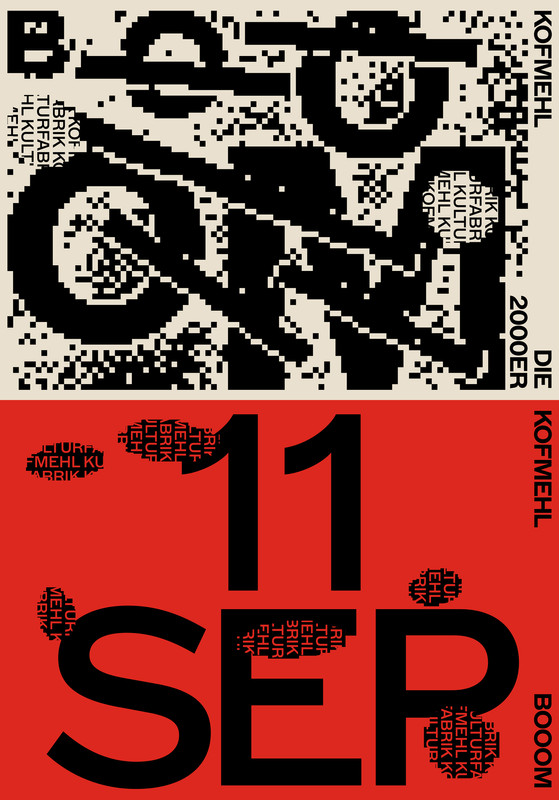 “Kofmehl – Booom / Twenty / 80’s”, 2021, by Studio Daniel Peter for 100 beste Plakate - typo ...