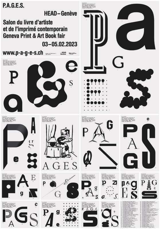 “P.A.G.E.S”, 2023, by Neo Neo for 100 beste Plakate - typo/graphic posters