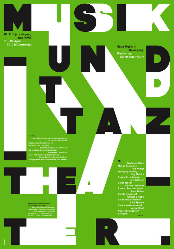 “Musik- und Tanztheater”, 2010, by 2xGoldstein - typo/graphic posters