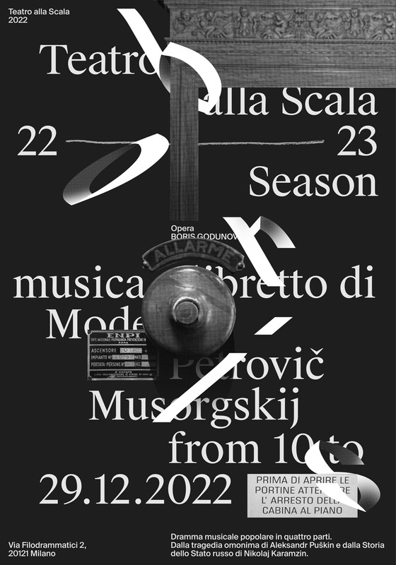 “Prima Scala”, 2022, by Anastasia Temirkhan - typo/graphic posters