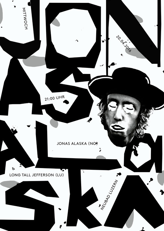 “Jonas Alaska”, 2016, by Anders Bakken - typo/graphic posters