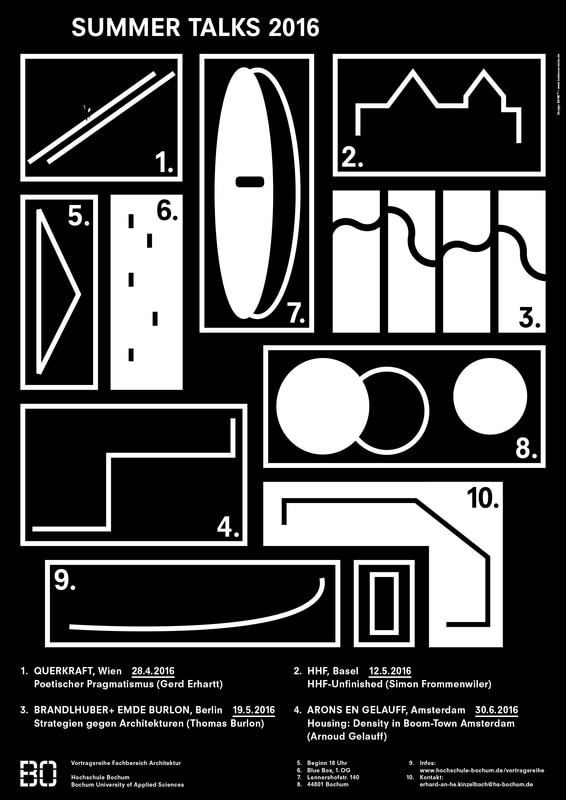 “Architecture Summer Talks 2016”, 2016, by BANK™ - typo/graphic posters