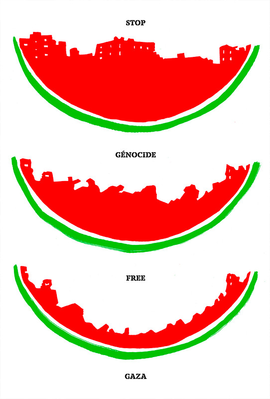 “Free Gaza”, 2025, by Baptiste Plantin - typo/graphic posters