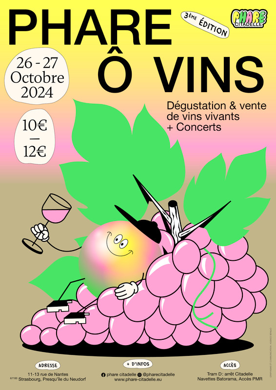 “Phare Citadelle - Phare Ô Vins”, 2024, by Ben&Jo - typo/graphic posters