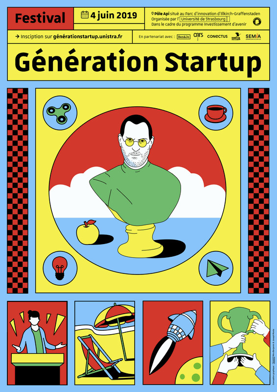 “Festival Génération Startup”, 2019, by Ben&Jo - typo/graphic posters