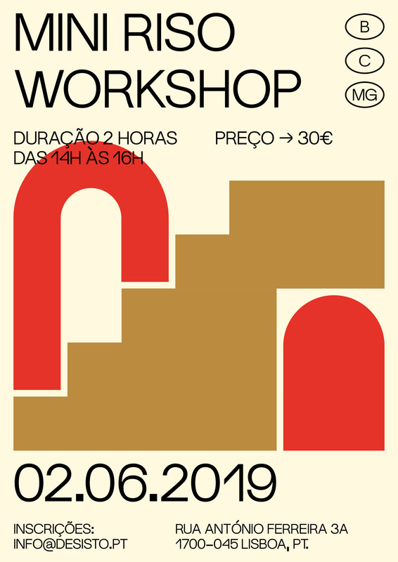 “Mini RISO Workshop”, 2019, by Desisto - typo/graphic posters