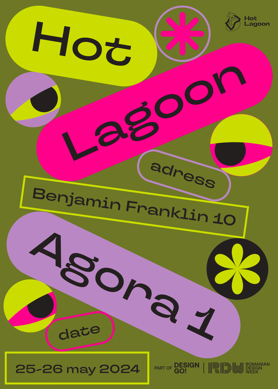 “Hot Lagoon Agora 1”, 2024, by Eleni Dafini Bacula - typo/graphic posters