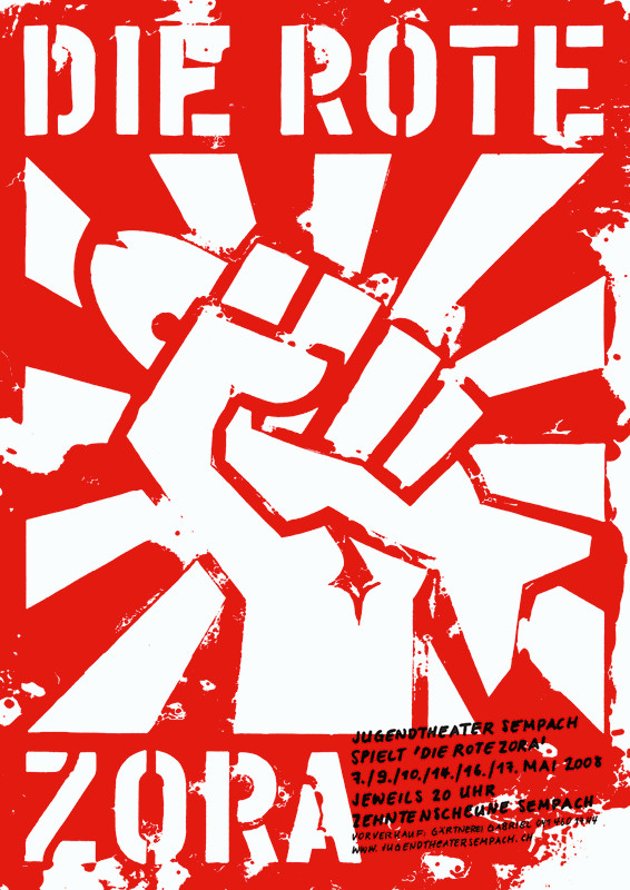 “the red zora”, 2008, by Erich Brechbühl - typo/graphic posters