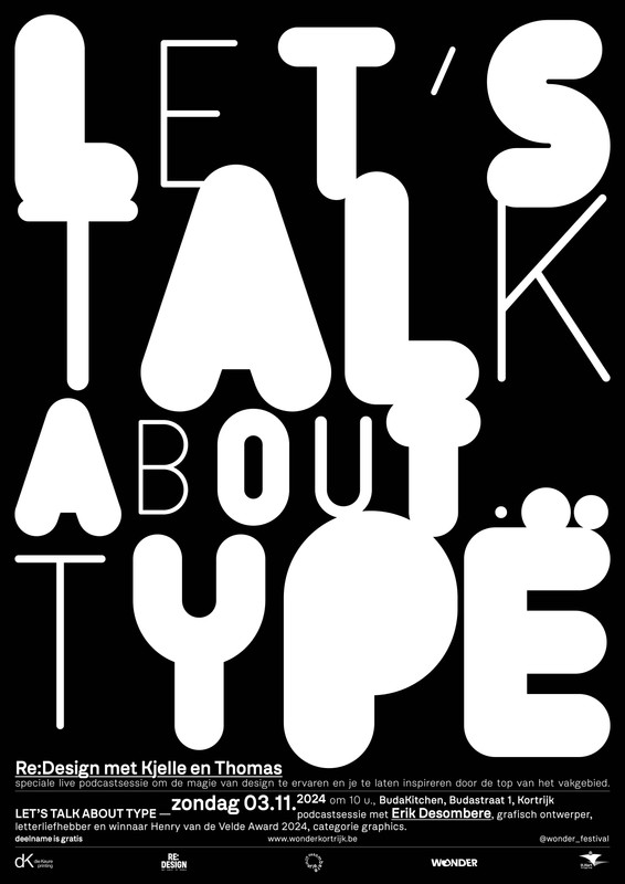 “Let's talk about...”, 2024, by erik desombere, - - typo/graphic posters
