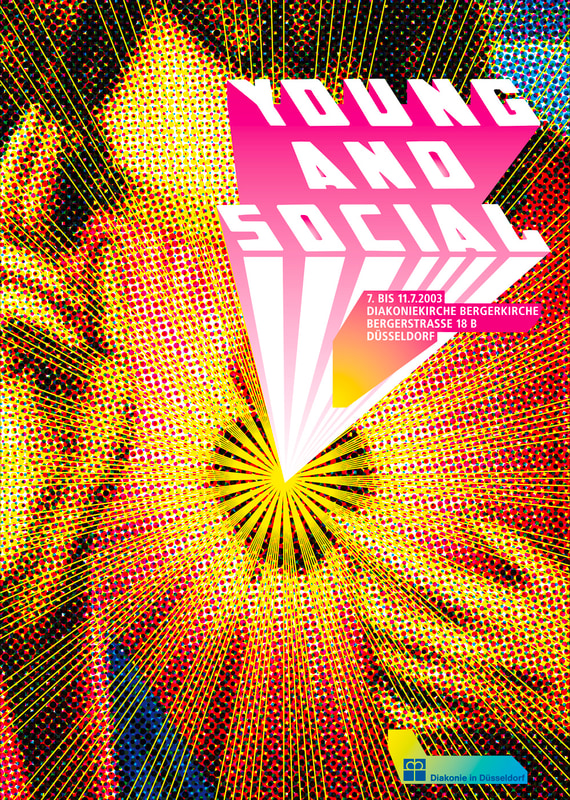 “young and social”, 2003, by fons hickmann - typo/graphic posters