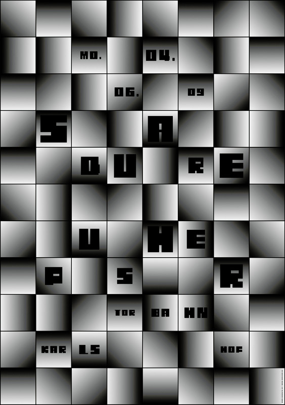 “Squarepusher”, 2009, by Götz Gramlich - typo/graphic posters