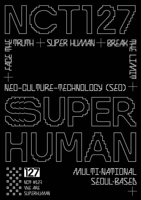 “Super Human”, 2020, by Junki Hong - typo/graphic posters