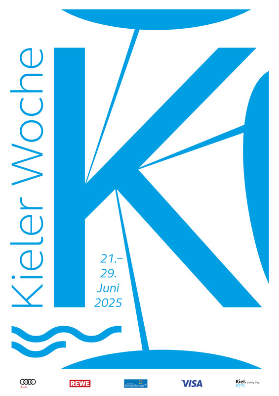 2025, by Klaus Welp for Kieler Woche - typo/graphic posters