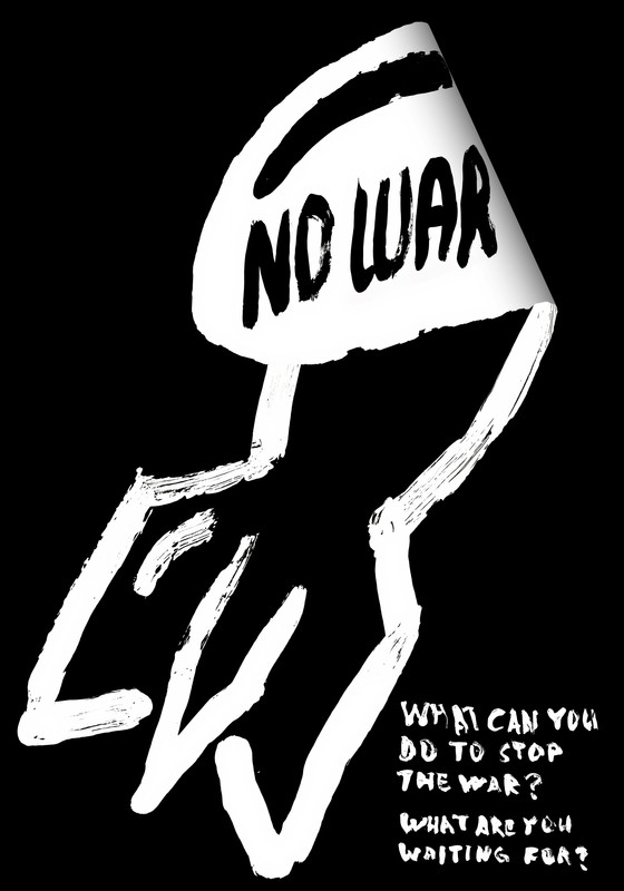 “No War”, 2022, by Mikhail Lychkovskiy - typo/graphic posters