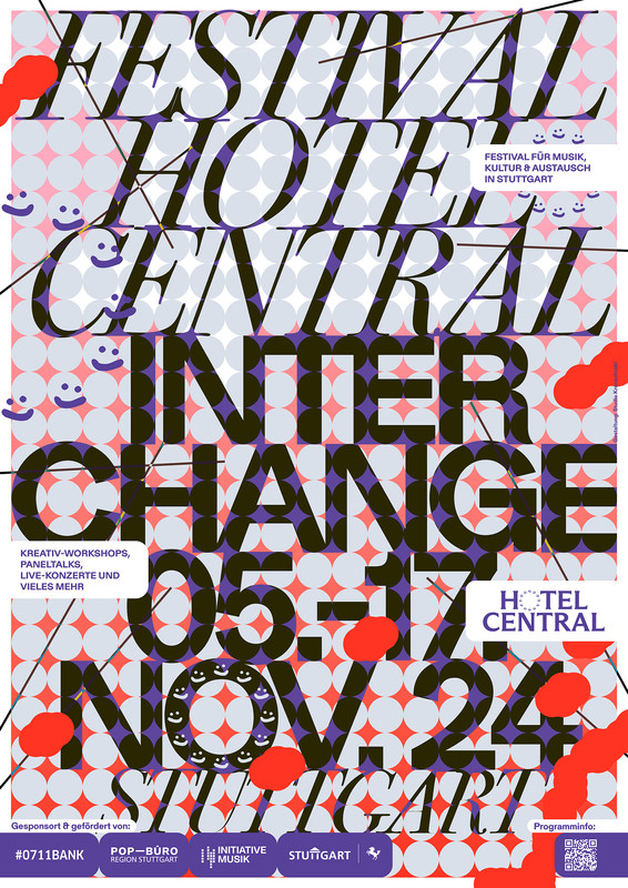 “Festival Hotel Central Interchange”, 2024, by Malena Kronschnabl - typo/graphic posters