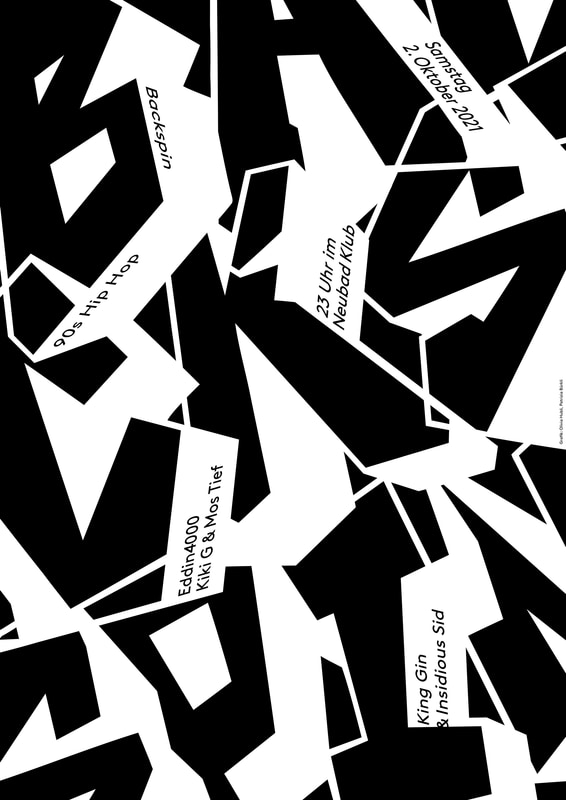 “Backspin”, 2021, by studio muchogusto for Neubad - typo/graphic posters