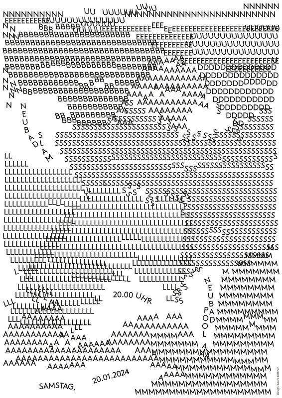 “Neubad Slam”, 2024, by Laura Lackner for Neubad - typo/graphic posters