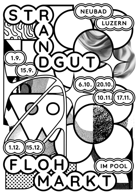 “Strandgut Flohmarkt”, 2024, by enea bortone for Neubad - typo/graphic ...