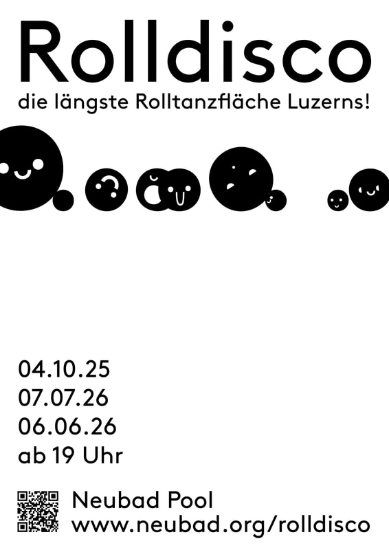 “Rolldisco 2025”, 2024, by matthias wyler for Neubad - typo/graphic posters