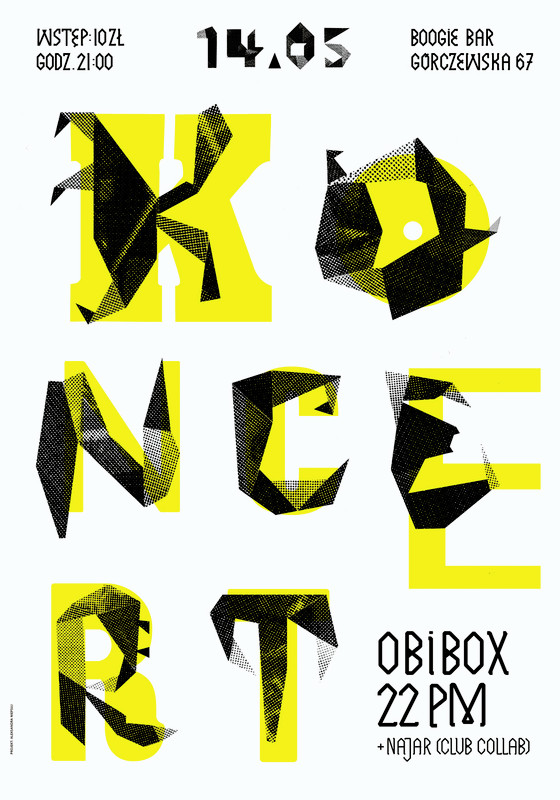 “koncert_typo”, by Ola Niepsuj - typo/graphic posters