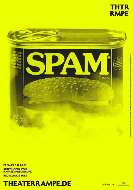 “poster theater rampe spam”, by p a n o r a m a - typo/graphic posters