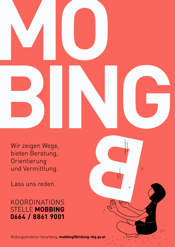 “Mobbing”, 2019, by Sägenvier DesignKommunikation - typo/graphic posters