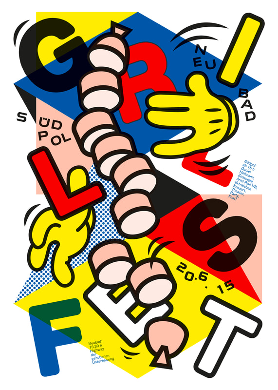 “Grillfest”, 2015, by Felix Pfäffli for Südpol - typo/graphic posters