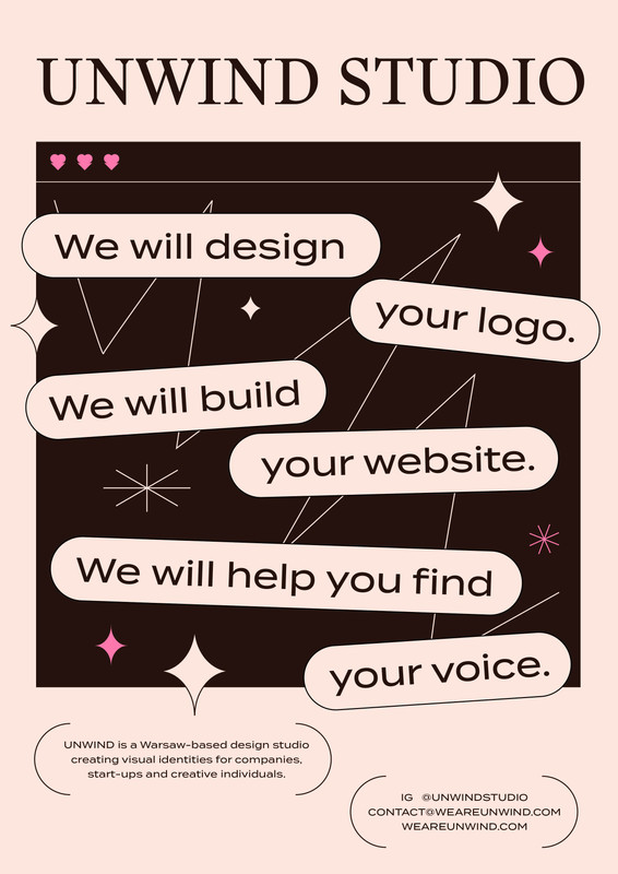 “Unwind Studio”, 2020, by unwind studio - typo/graphic posters